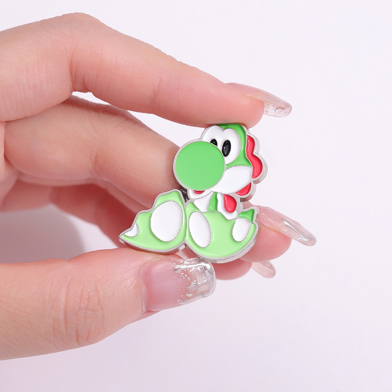 Super Mario Enamel Pins Movie Brooches Yoshi Dinosaur Pin Lapel Badges ...