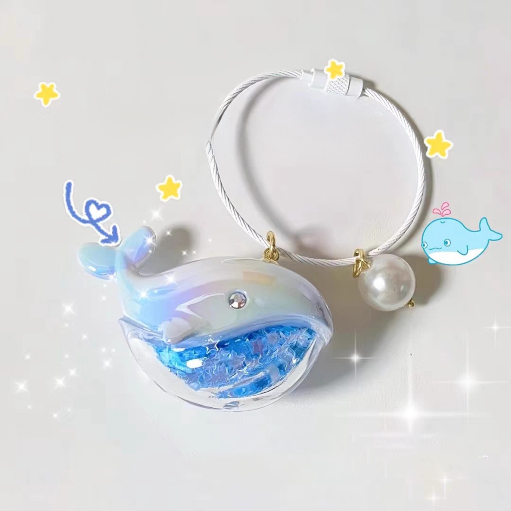 Kawaii Dolphin KeyChain For Car Keys Floating Liquid Cute Whale Ocean ...