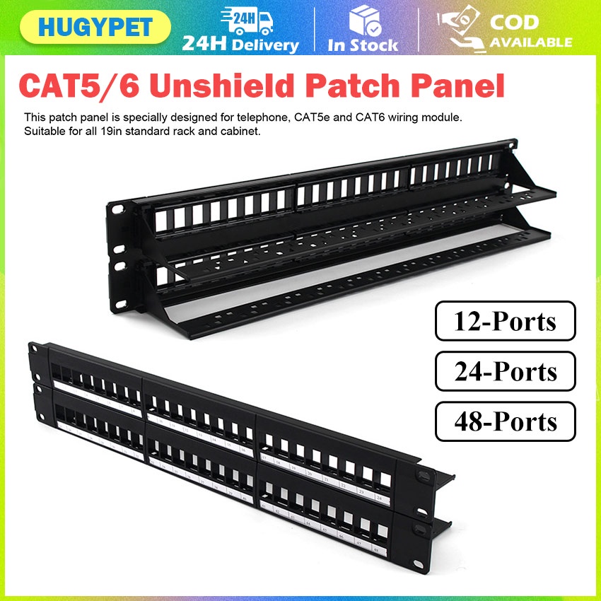 12/24/48 Port Blank Keystone Patch Panel 1U Stp/Utp Rack Wall Mount ...