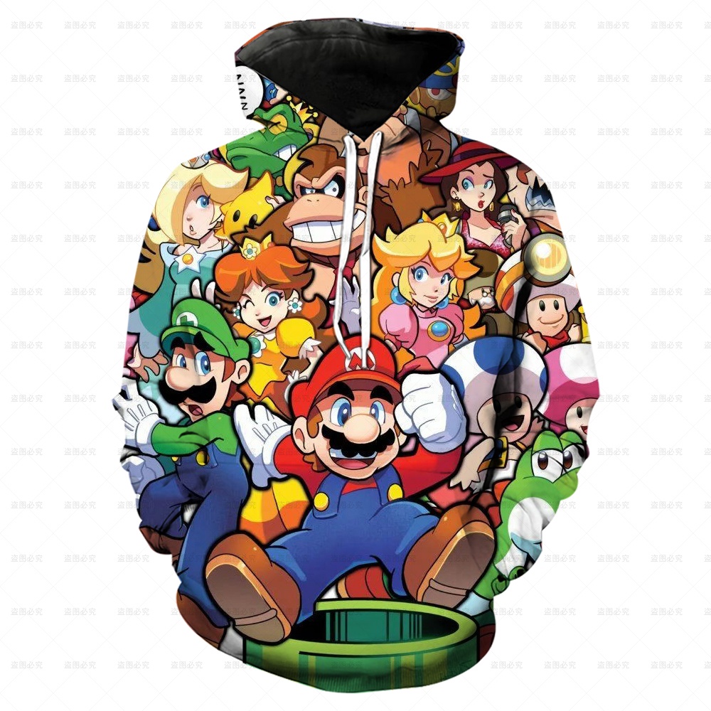 New 3D Super Mario Brothers Children's Hoodie Printed Girls Boys ...