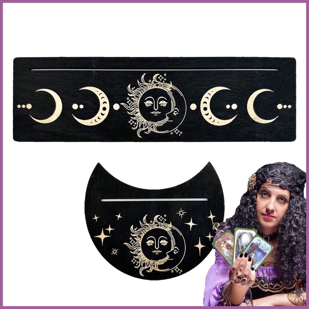 Tarot Holder Stand Moon Shape Tarot Deck Cards Wood Display Tarot ...