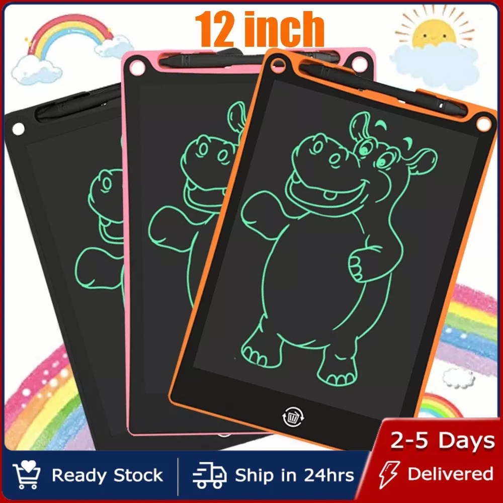 12 Inch LCD Ewriter Pad Tablet Writing Board Drawing Portable Write Pad ...