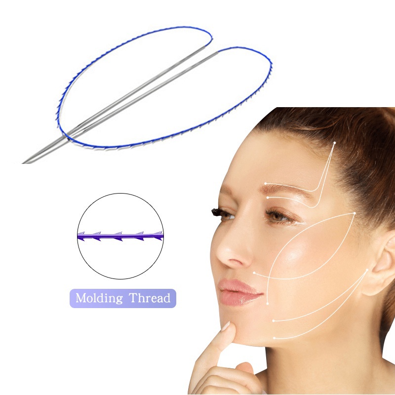 Double needle Thread Fox Eye Eyebrow PDO PCL face lift beauty product ...