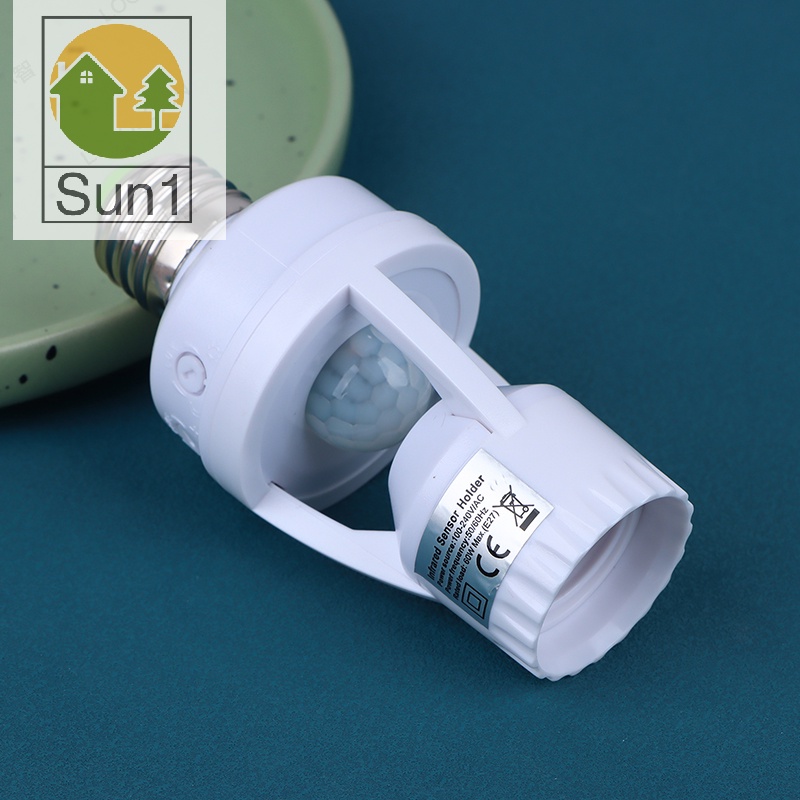 Sun1> 1Pc AC100-240V E26/E27 Socket Converter With PIR Motion Sensor ...