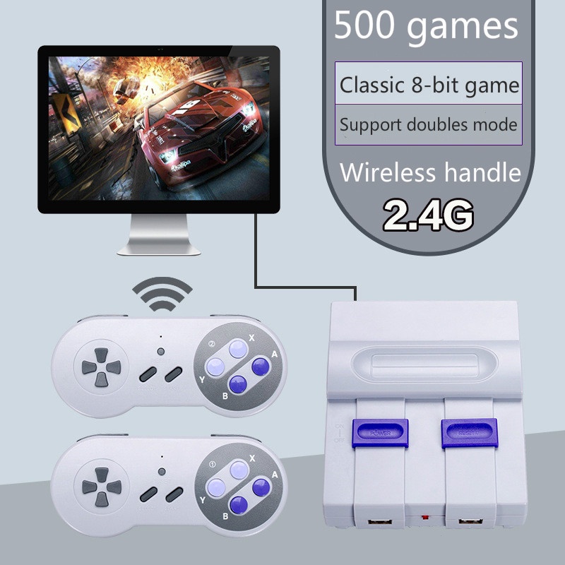 2.4G game dual-handle TV game console classic console NES SFC500 Game ...
