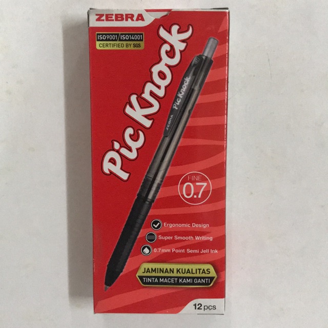 Pic Knock Zebra Ballpoint Pen 07 semi gel ink | Shopee Philippines