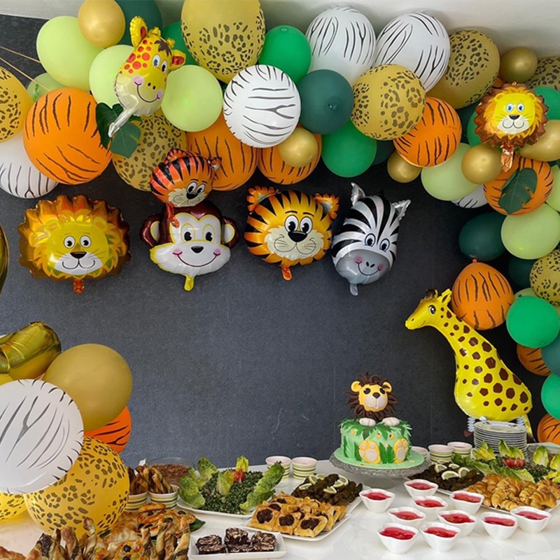 Jungle Safari Theme Balloons Birthday Decroation Animal Foil Balloons ...