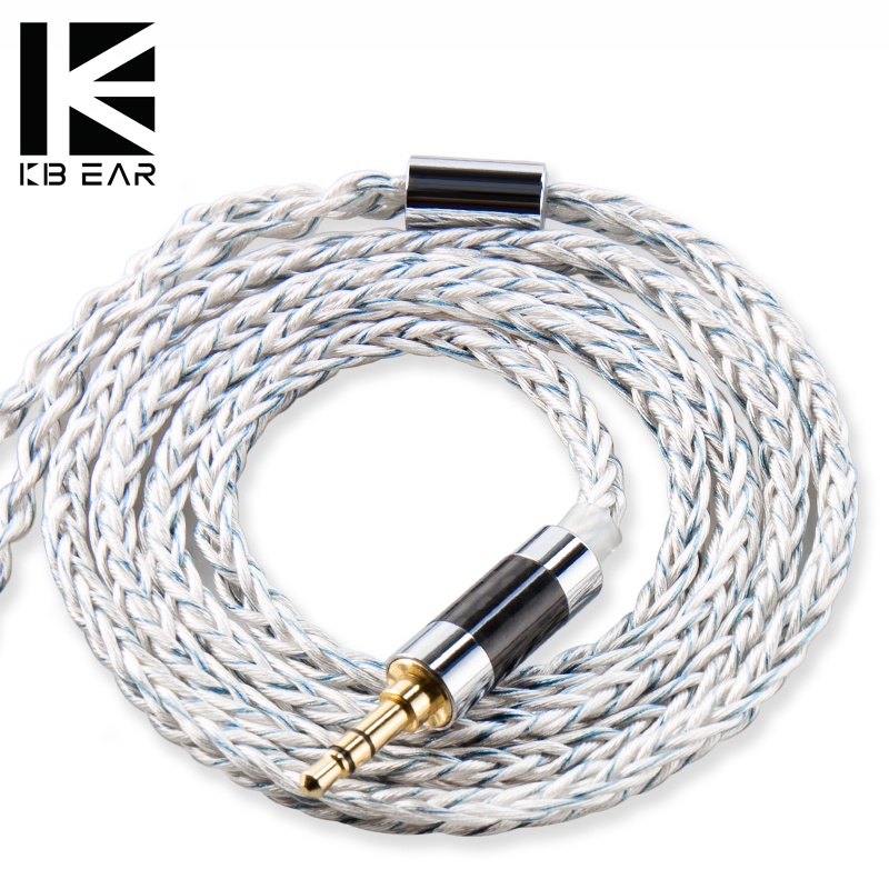 KBEAR ST9 8 Cores 4N Gold-plated Silver-plated OFC Hybrid Braided Cable ...