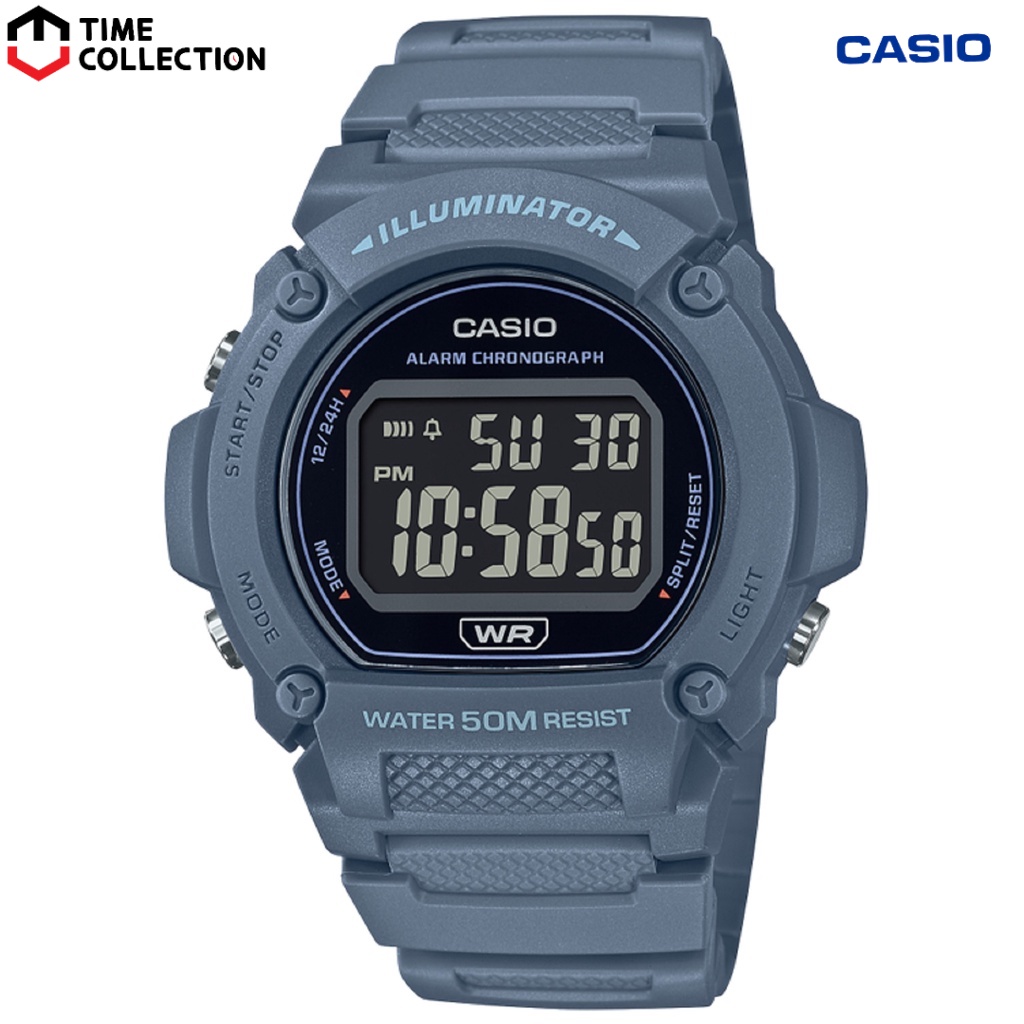 Casio W-219HC-2B Digital Rubber Strap Watch | Shopee Philippines