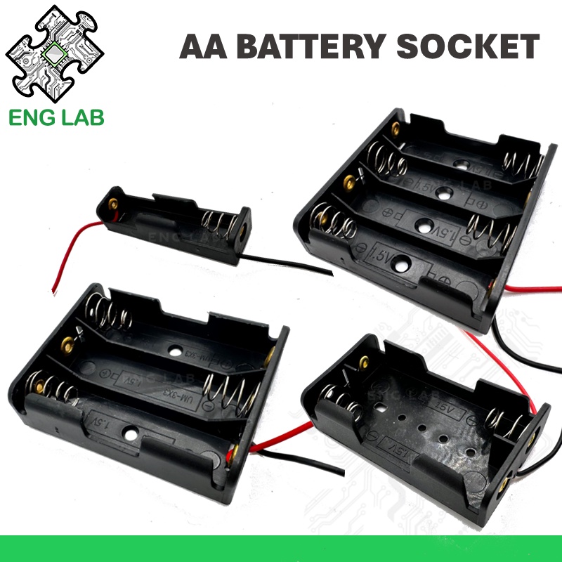 ENGLAB★AA Battery Holder Series Socket with Wire Multiply Size Options ...