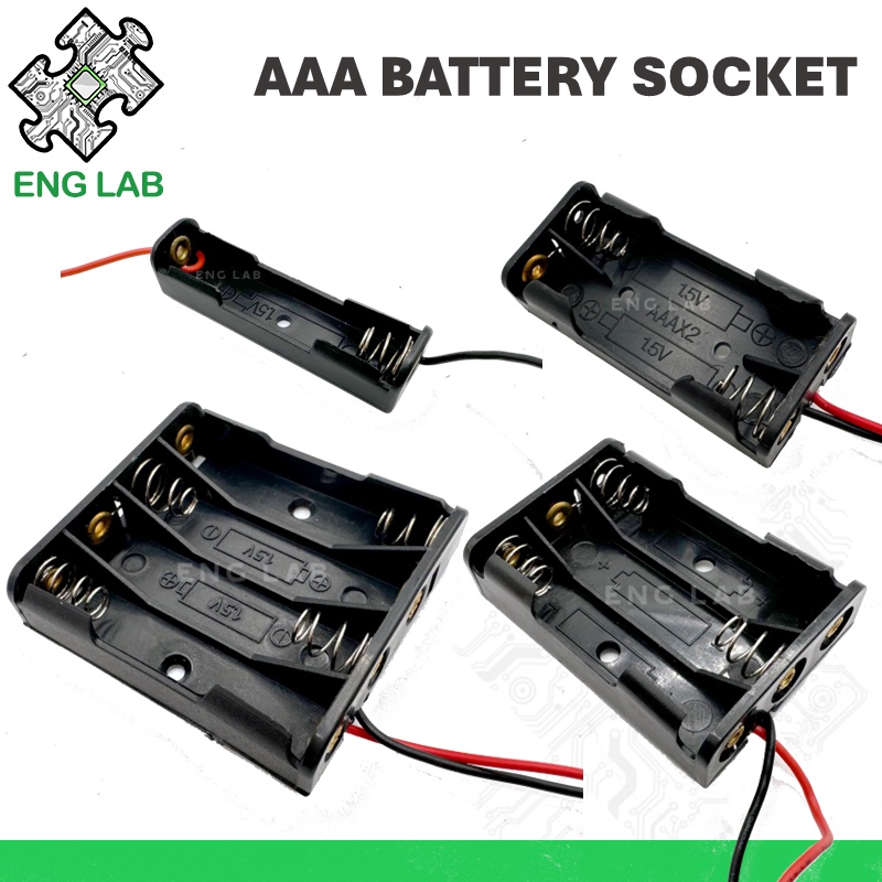 ENGLAB★AAA Battery Holder Series Socket with Wire Multiply Size Options ...