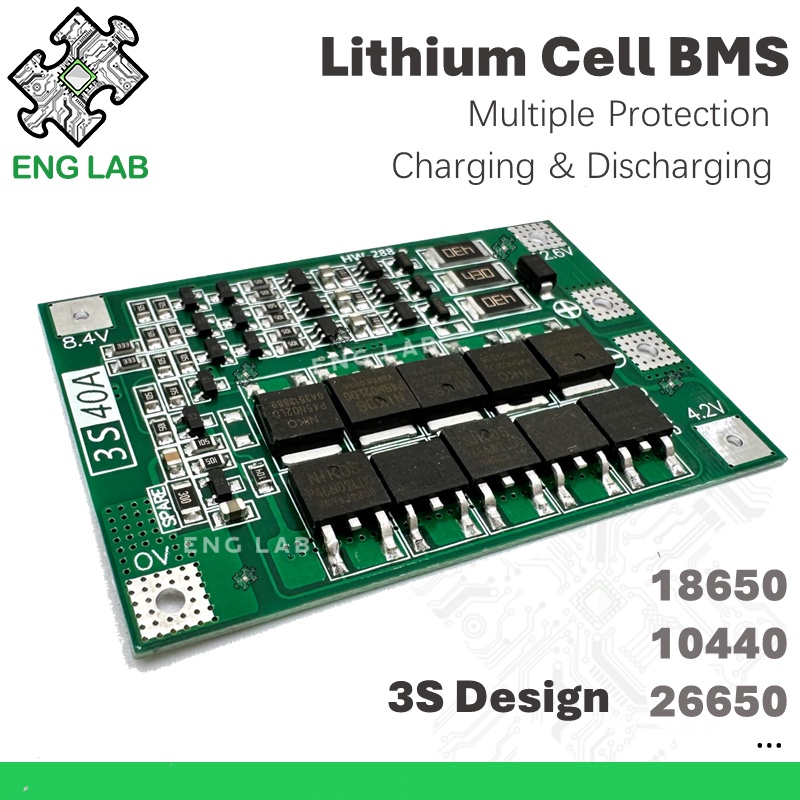 ENGLAB★3S 40A/20A 18650/10440/26650 Li-ion Lithium BMS Module Battery ...