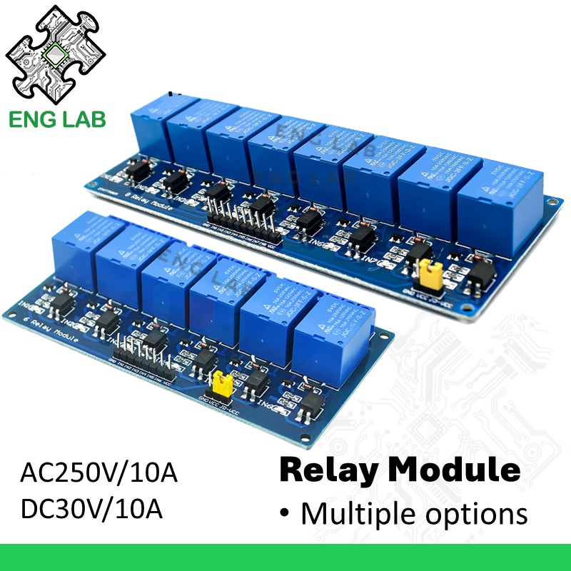 ENGLAB★10A Relay Module 5V/12V/24V 6 Channels 8 Multi-channel Relay Module For Arduino Raspberry ...