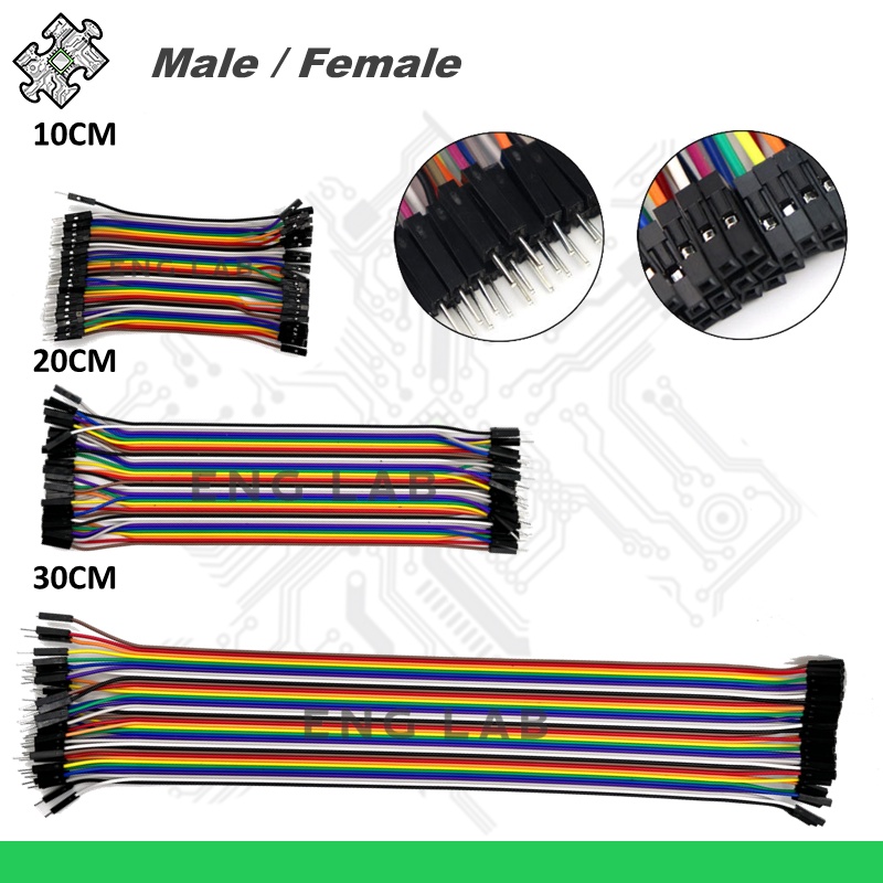 ENGLAB★10cm/20cm/30cm 40Pins Jumper Wire DuPont Wire (Male-Female M-M F ...