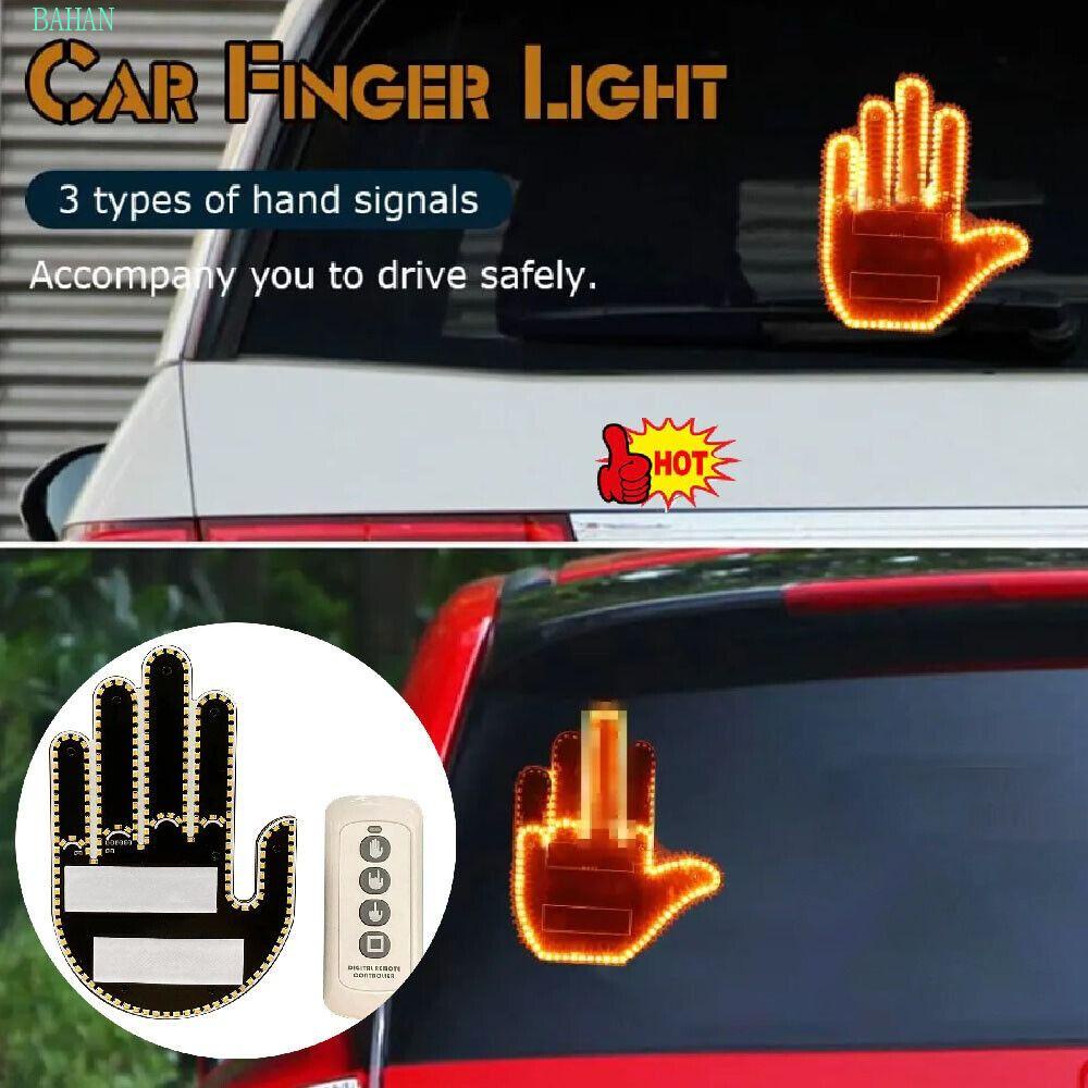 BAHAN Car Middle Finger Light, Remote Control LED Gesture Light, Middle ...