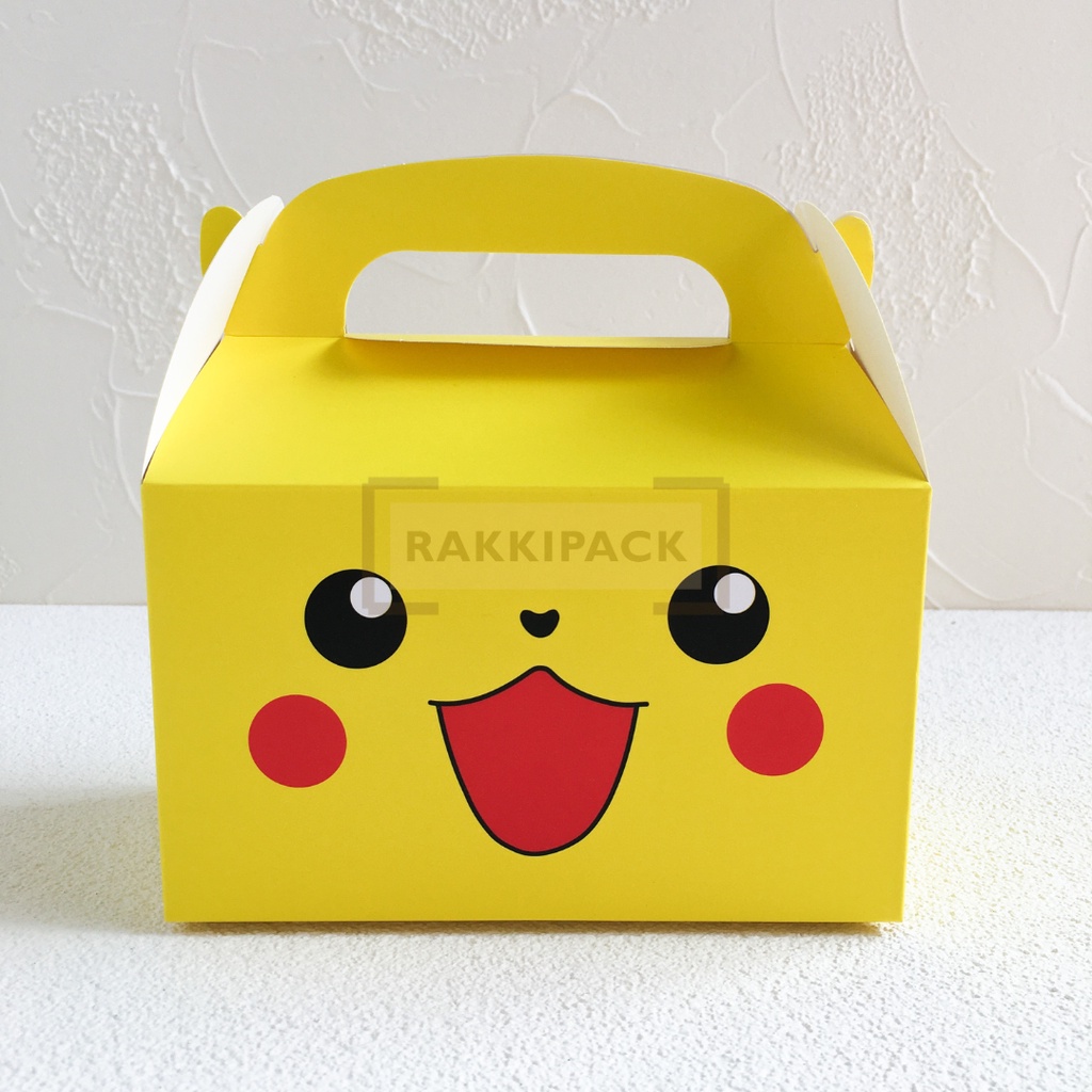 Gable box paper bag birthday snack hamper paper bag pikachu | Shopee ...