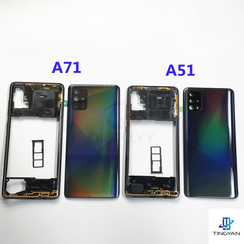 Full Shell Plastic Back Cover Middle Frame For Samsung Galaxy A51 A515 ...