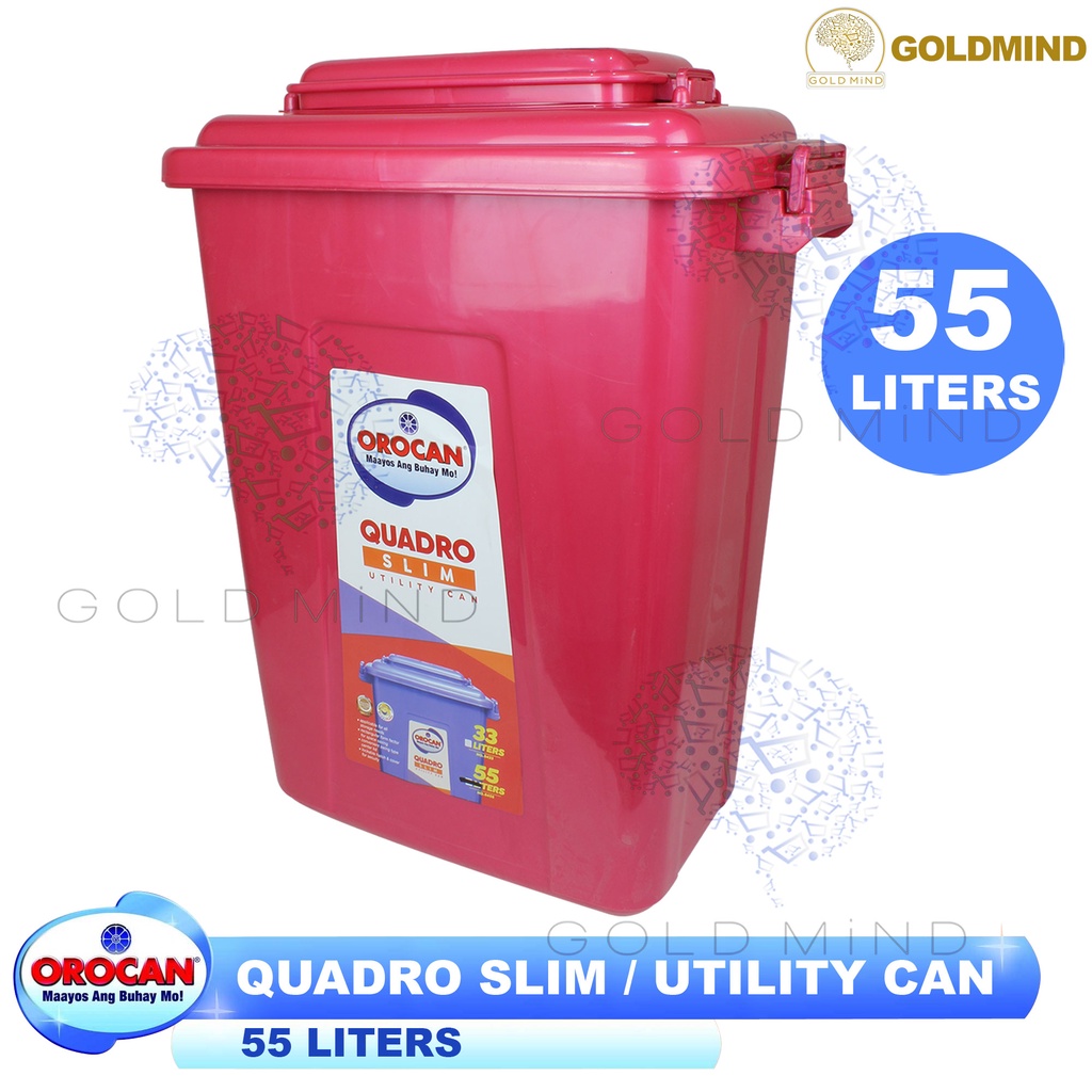 Orocan Quadro Slim Water Drum / Utility Pail / Water Container/ Utility Can 55 Liters -Gold Mind ...