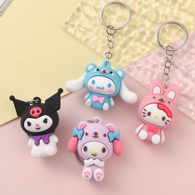 Cute Cartoon PVC Keychains Kids Adults Lovely Backpack Pendant Key ...