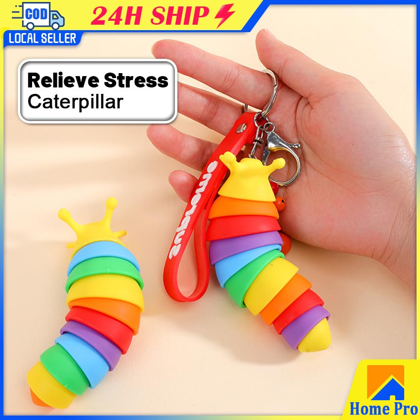 Snail Caterpillar Keychain Colorful Slug Snail Kawaii Transform Anti ...