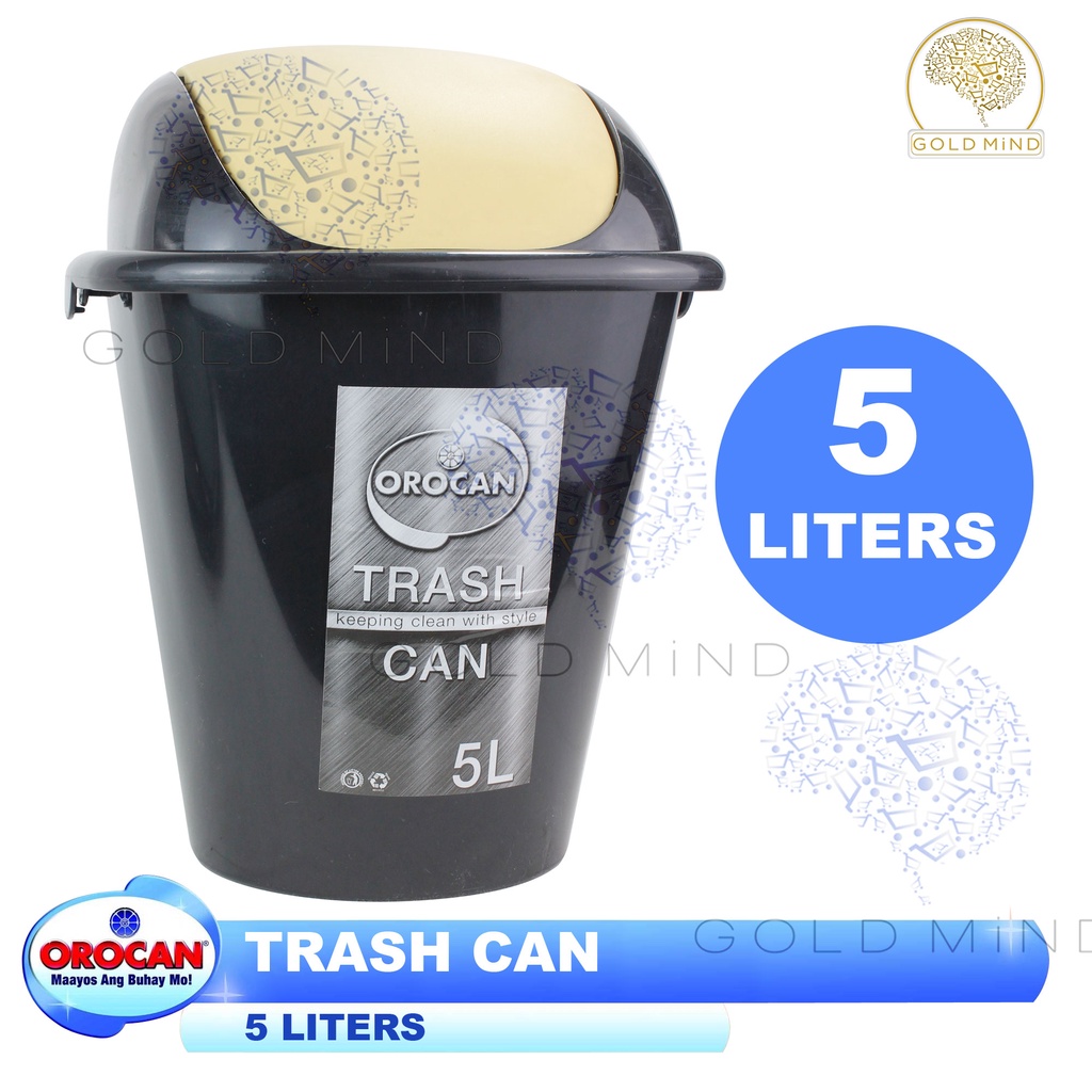 Orocan Trash Can with Swing Cover / Trash Bin Garbage Can Basurahan 5 ...