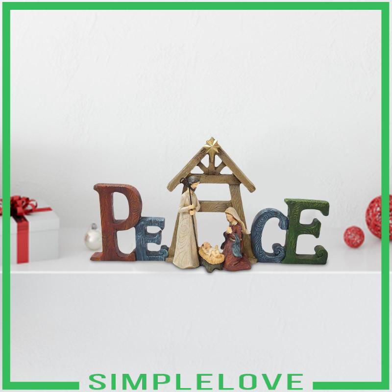 [Simple] Holy Family Resin Statue Religious Decoration Home Nativity ...