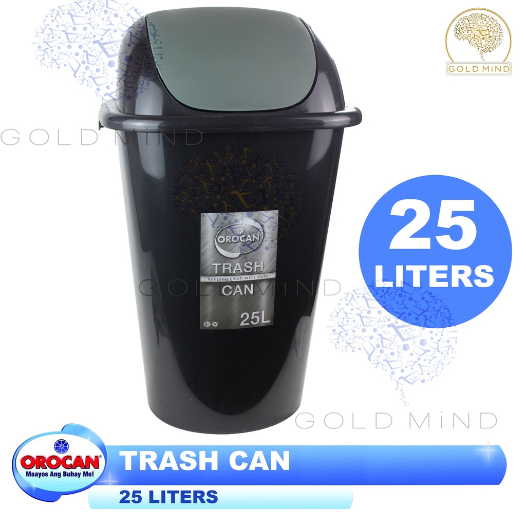 Orocan Trash Can with Swing Cover / Trash Bin Garbage Can Basurahan 25 ...