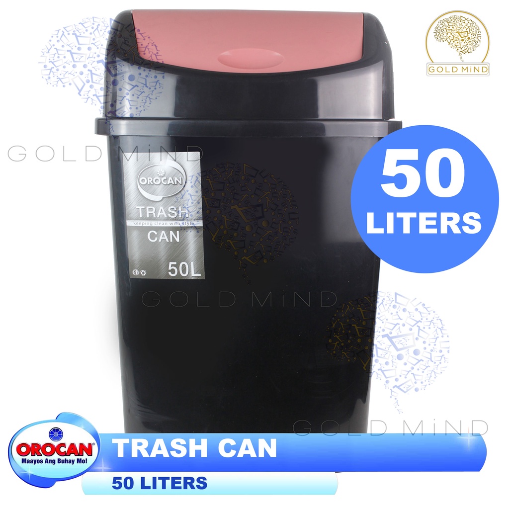 Orocan Trash Can with Swing Cover / Trash Bin Garbage Can Basurahan 50 ...