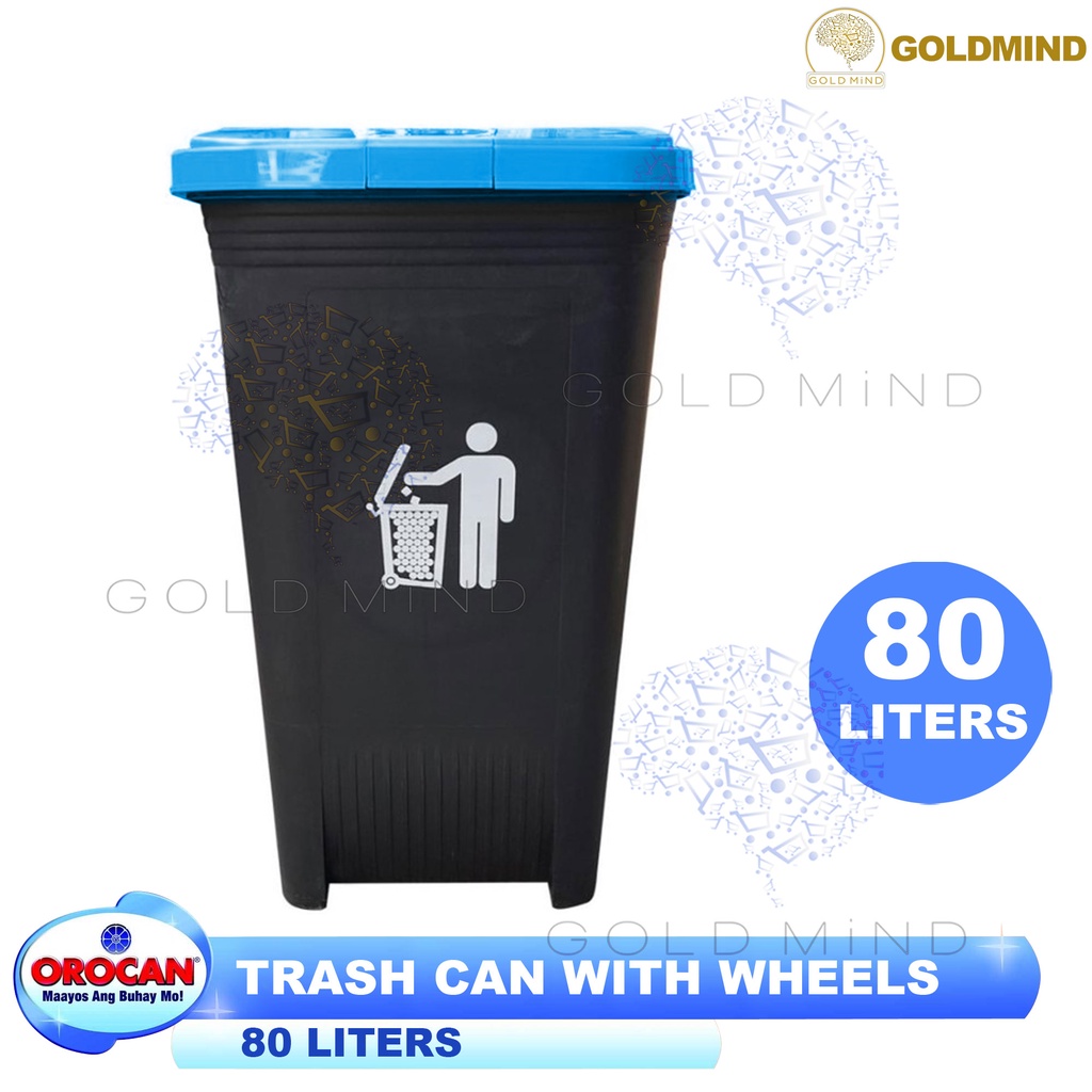 Orocan Trash Can 80L with Wheels Garbage Can/ Malaking Basurahan High ...