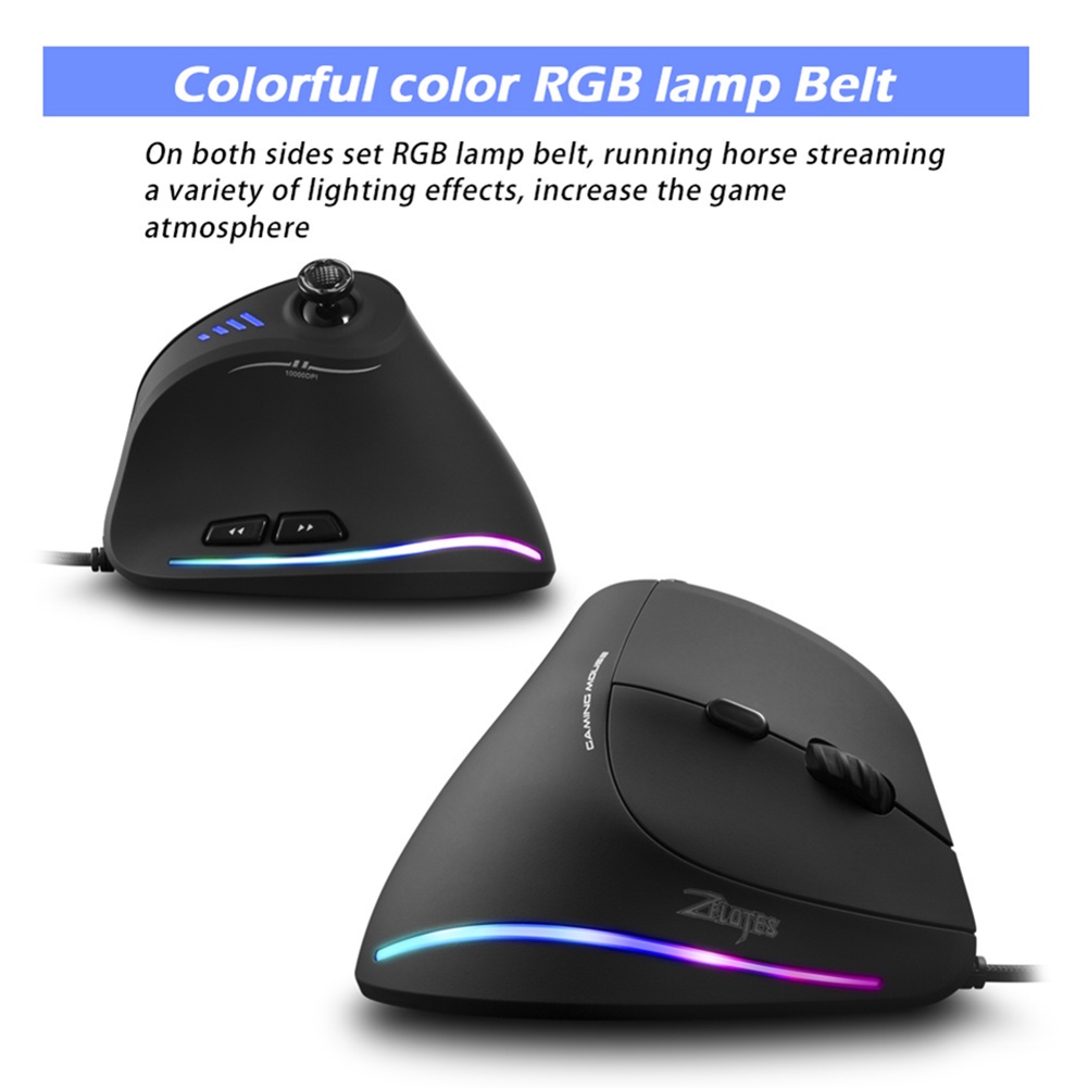 jomaa RGB Wired Vertical Mouse RGB Ergonomic Mice Gaming Joystick ...