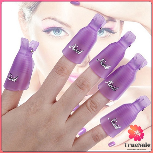 TRUESALE 10 Pcs/Set Plastic Nail Art Soak Off Cap Clips Nail Polish ...