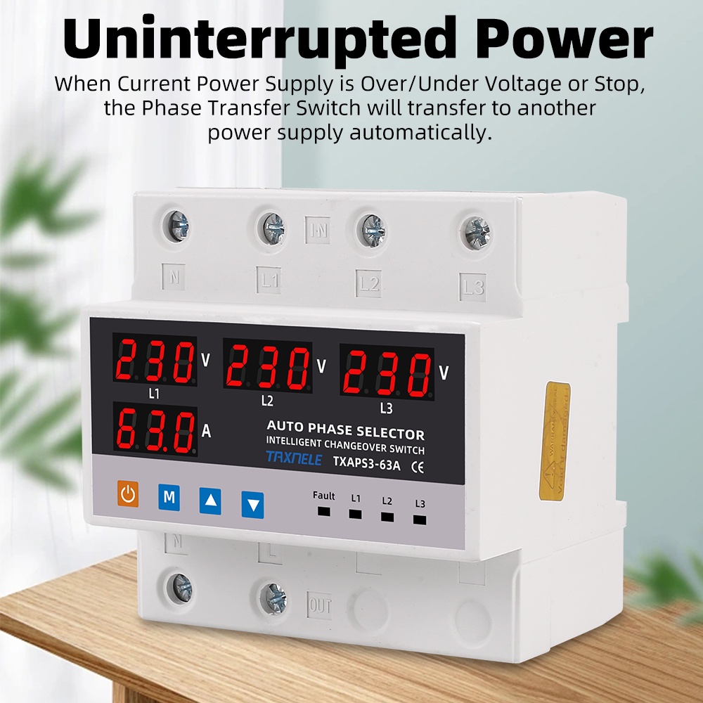 Over Under Voltage Protector ATS Automatic Transfer Switch Phase ...