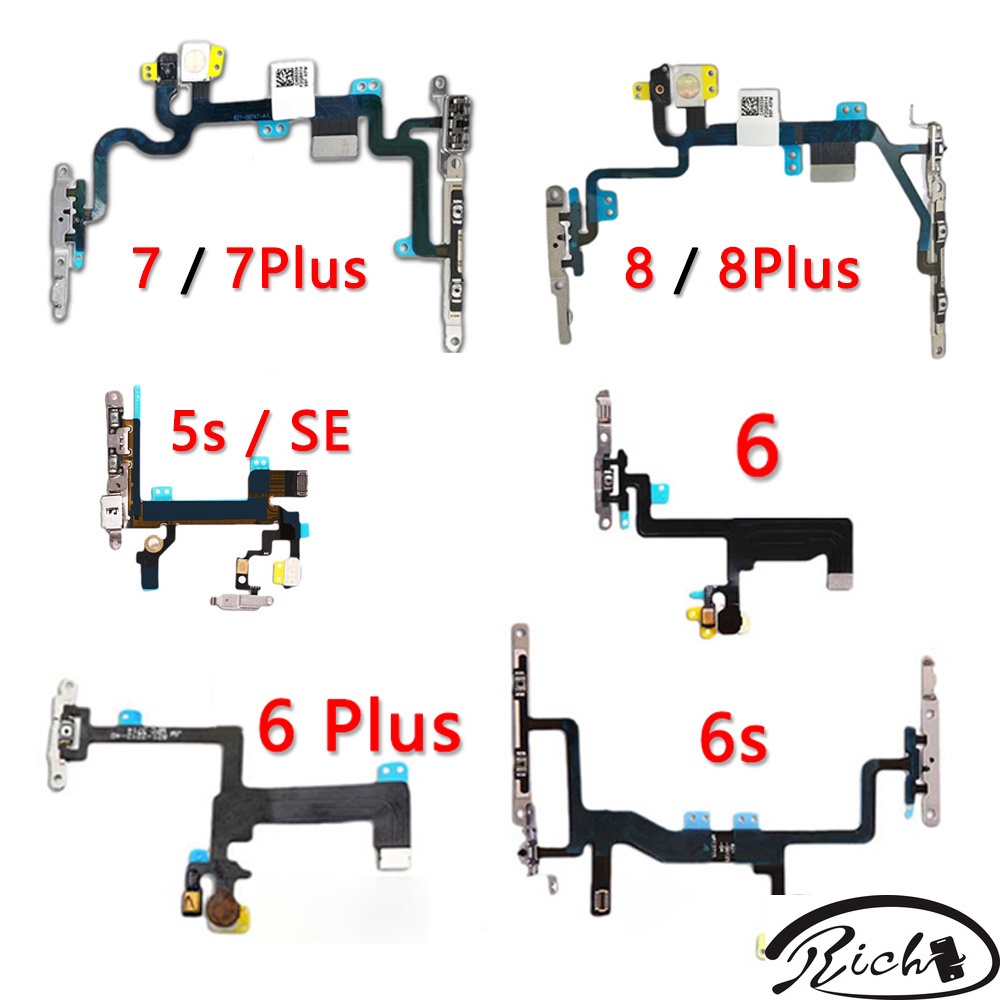 Original Mute & Volume Power Buttons key Switch Flex Cable For iPhone ...