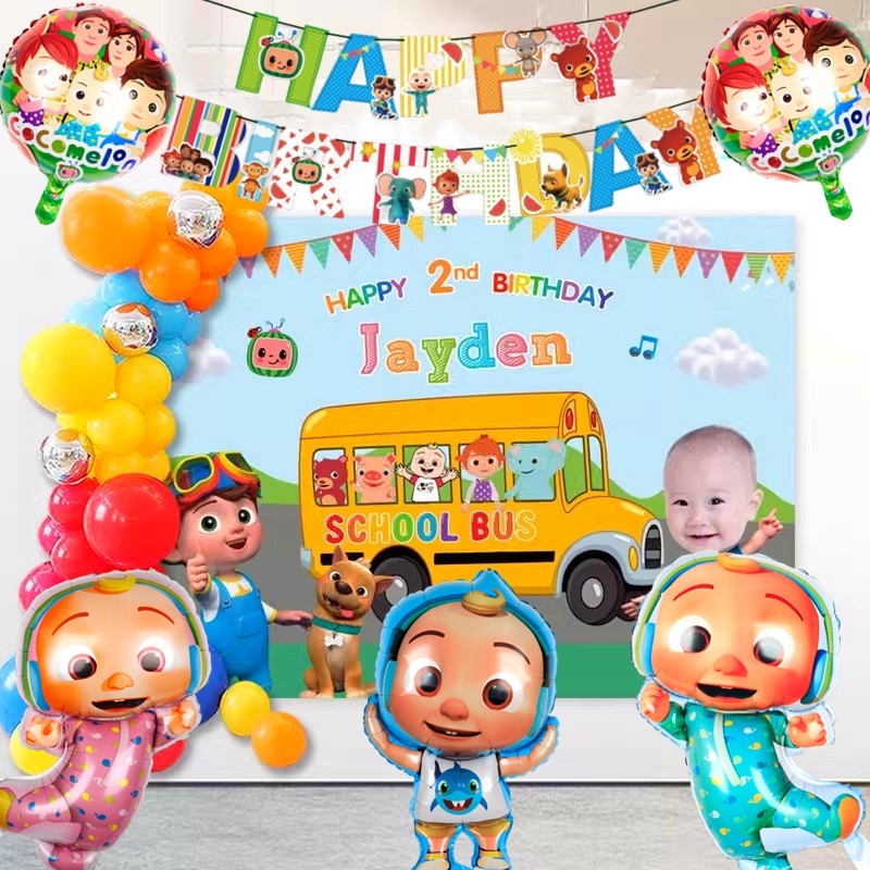 Cocomelon Theme Blue Pink Standing JOJO Baby Birthday Party Decoration ...