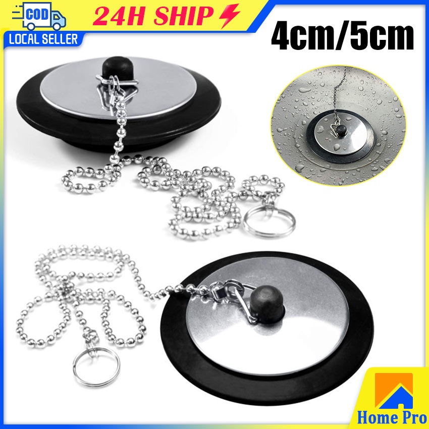 1PC Universal Rubber Choke Bathtub Drain Stopper With Chain Bath Plug ...