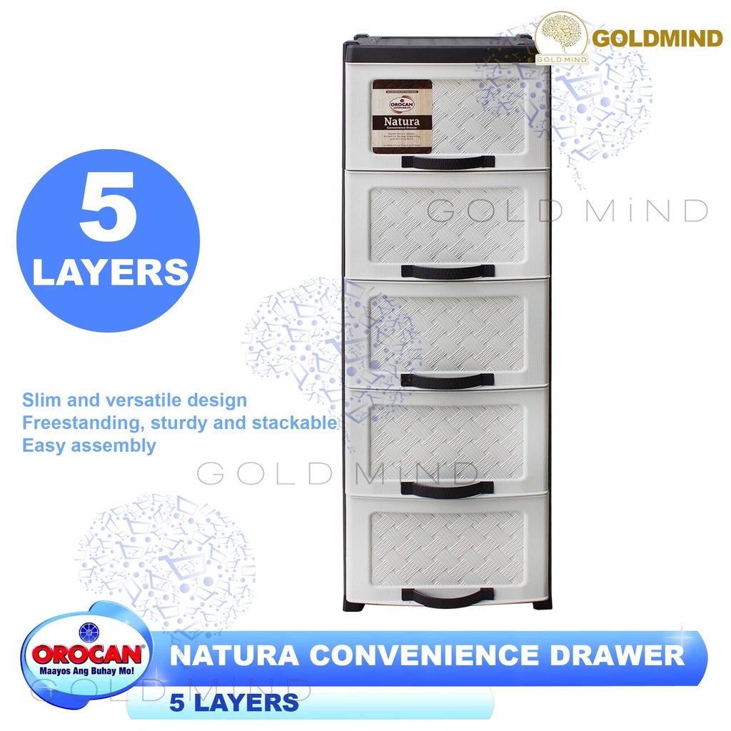 Orocan Natura Drawer 5 Layers Available in Beige & Brown Rattan Elegant ...