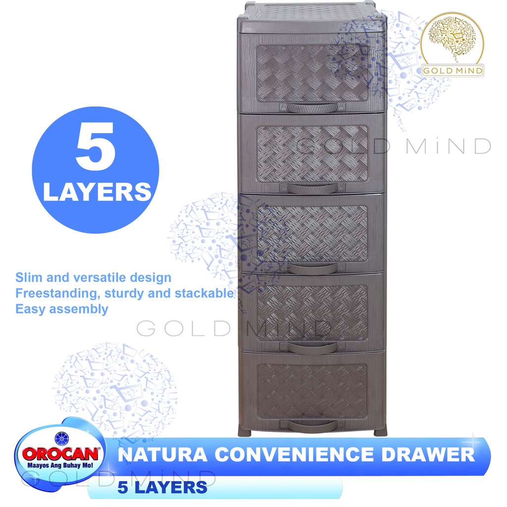 Orocan Natura Drawer 5 Layers Available in Beige & Brown Rattan Elegant ...