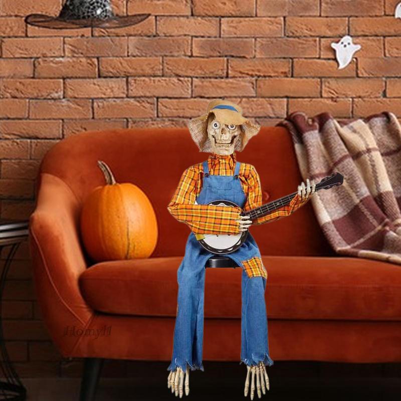 [Homyl1] Full Body Joints Skeleton with Light up Eyes Animated Musical ...