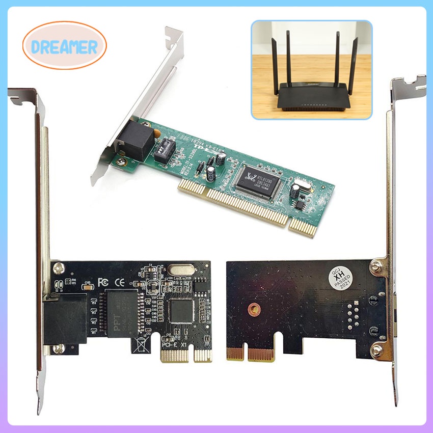 Wired Network Card RJ45 LAN Adapter PCI for PC (PCI-E Interface ...