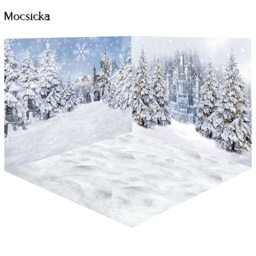 Mocsicka Christmas Backdrops For Photography Frozen Castle Winter Xmas ...