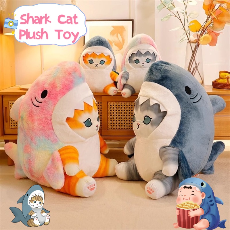 New Shark Cat Plush Toy Cute Pendant Soft Stuffed Pillow Creative Shark ...
