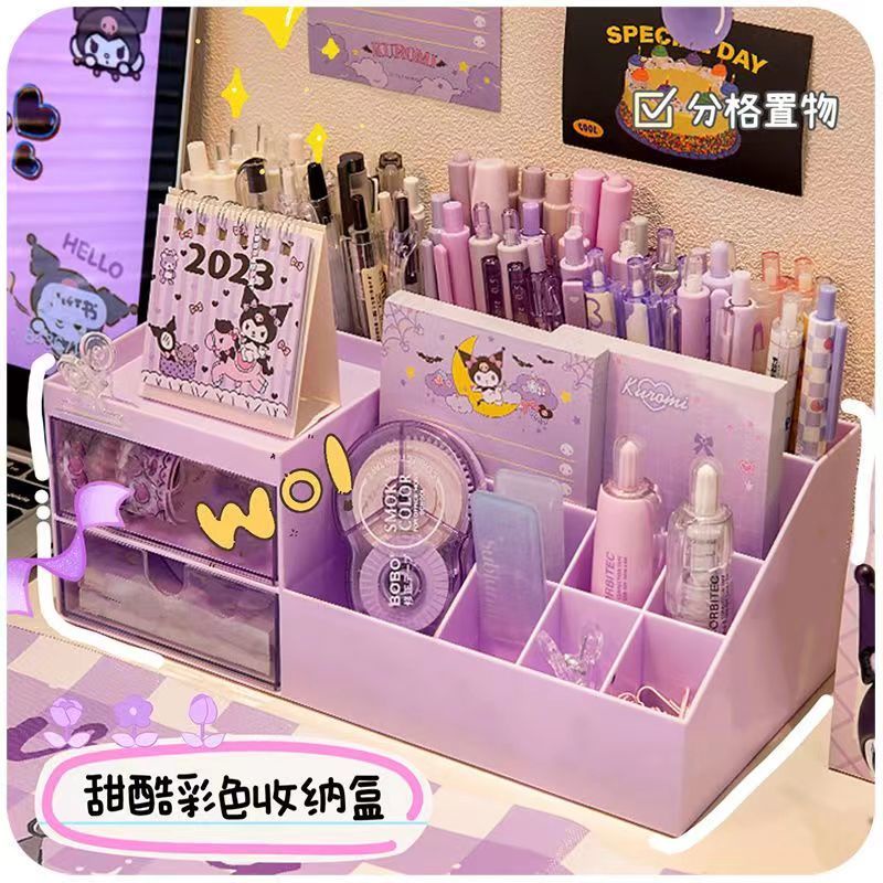 [Ready Stock] Sanrio Storage Box Cute Compartment Drawer Desktop Pen ...