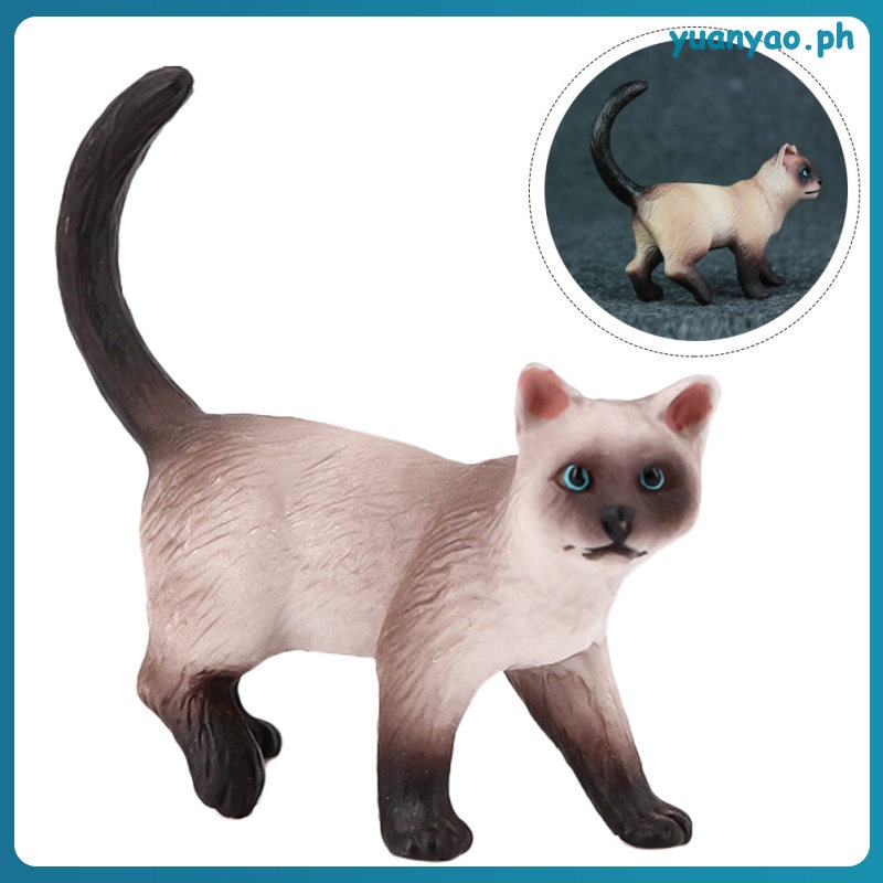 Siamese Cat Ornament Tiny Figurines Kids Mini Toys Fairy Garden Animal ...