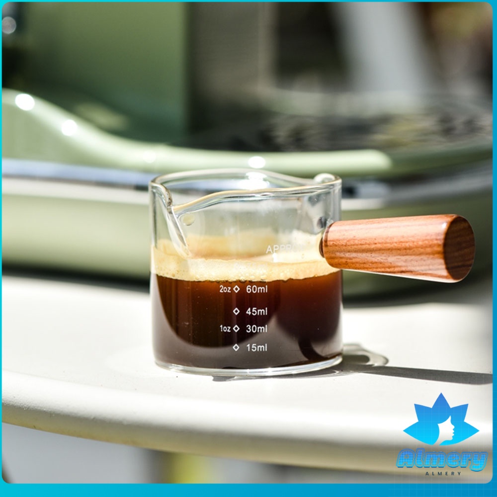 Almery 70ml Glass Measuring Cup Espresso Cup Double Mouth Bottle Coffee ...