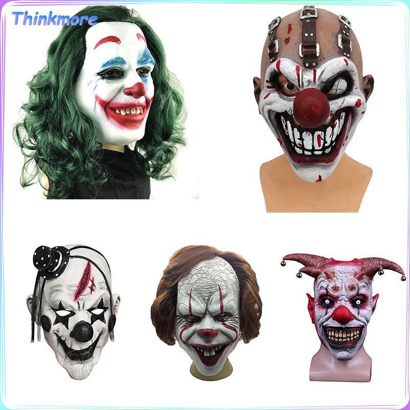 Halloween Creepy Mask Horror Fancy Dress Party Latex Scary Clown Mask ...