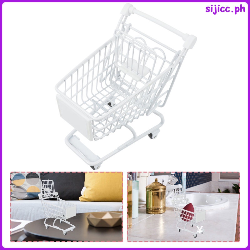 Grocery Toys Mini for Favors Shopping Cart Desk Model Trolley Utility ...