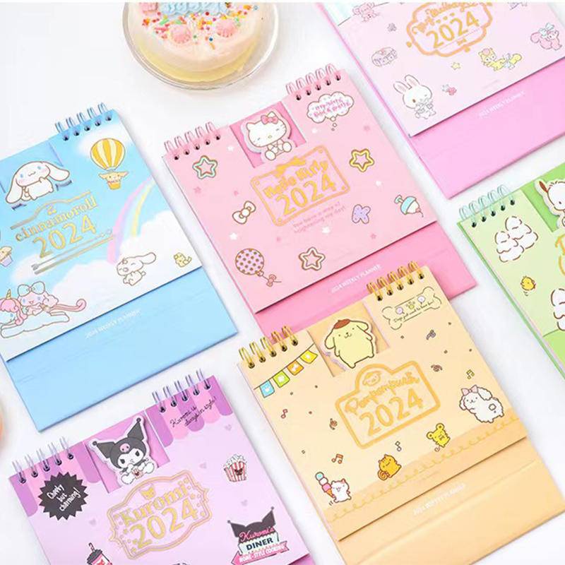 2024 Desk Calendars Sanrio Cinnamoroll Pochacco kuromi Pom Pom Purin ...