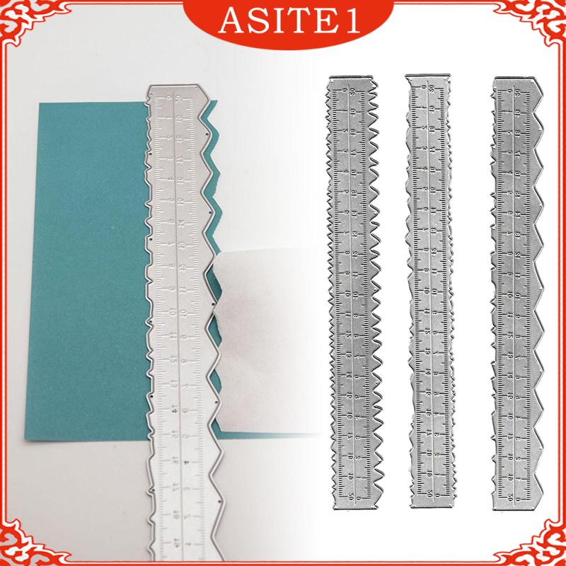 [ 3x Paper Tearing Ruler Devices Craft Ruler Embossing Cutting Dies for ...