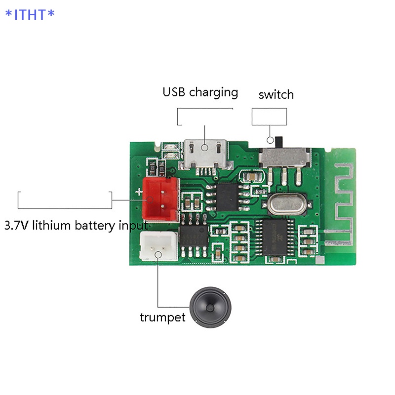 ITHT> 4 OHMS 3W Mono Bluetooth Power Amplifier 3.7V Lithium Bluetooth ...