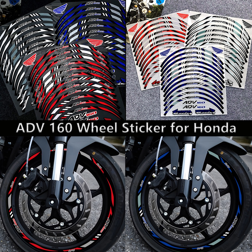 ADV 160 Reflective Motorcycle Wheel Sticker Rim Hub DecalsFor HONDA ADV ...